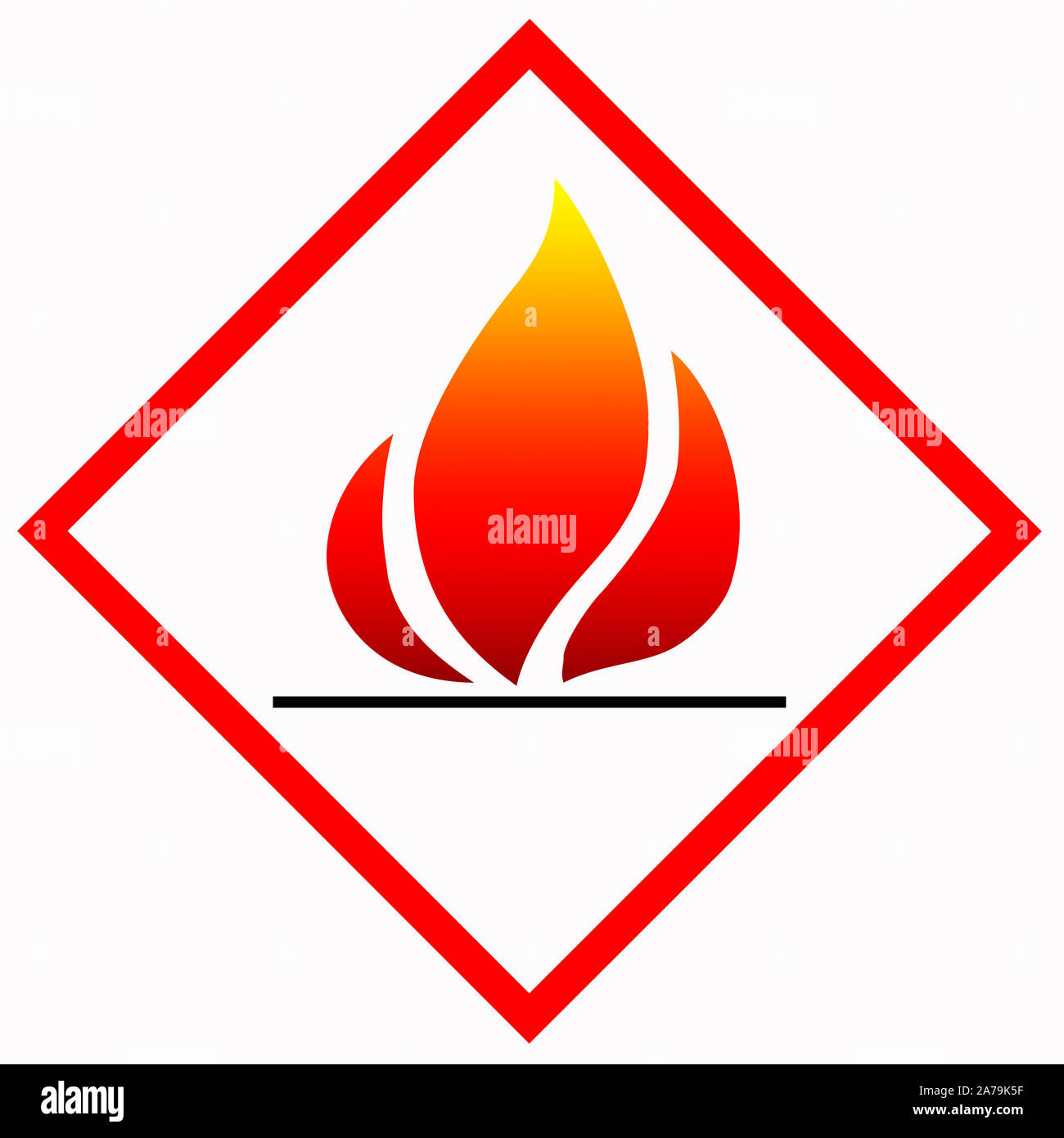 Warning sign GHS03 Danger Oxidizing on white background Stock Photo - Alamy
