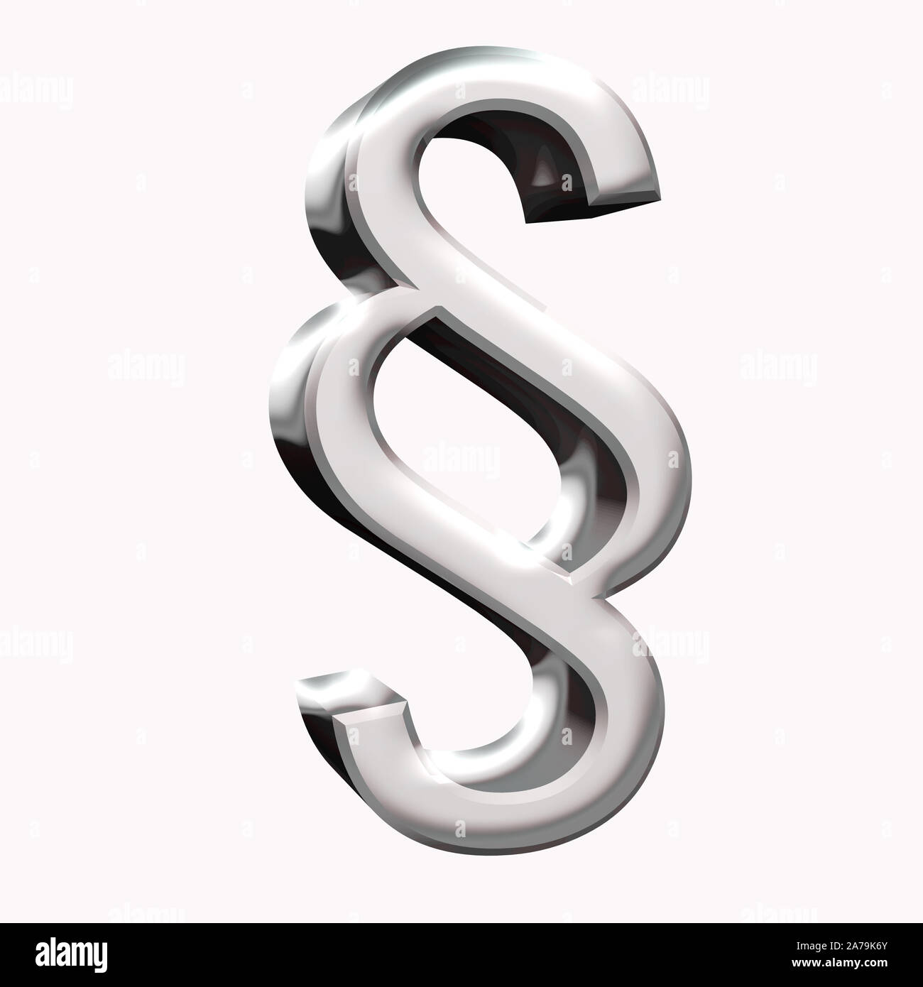 3D Illustration Chrome Silver Paragraph Sign Isolated from White ...