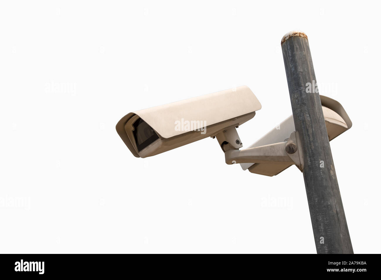 CCTV camera in security system isolated on white background Stock Photo ...