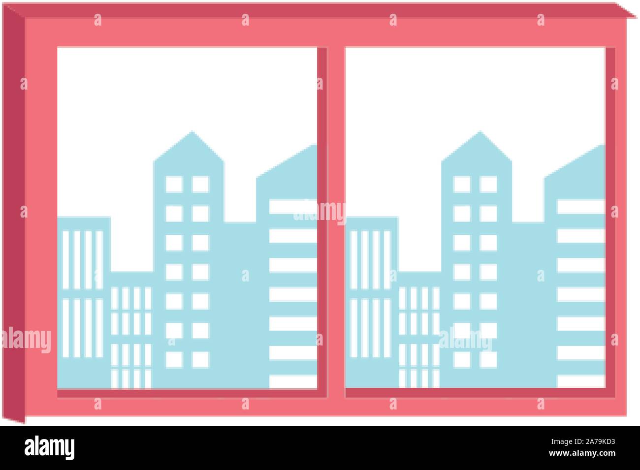 window with city buildings view, flat design Stock Vector Image & Art ...