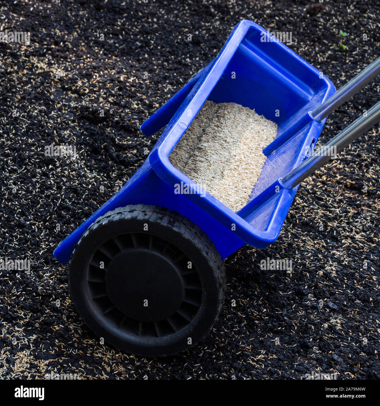 Lawn - Seeds tool cart Stock Photo - Alamy