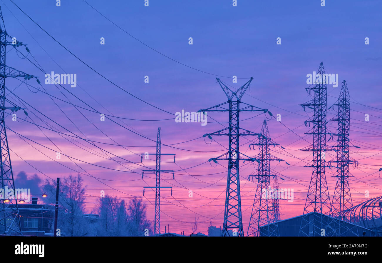 Electric current transmission line.Designed for power transmission.It ...