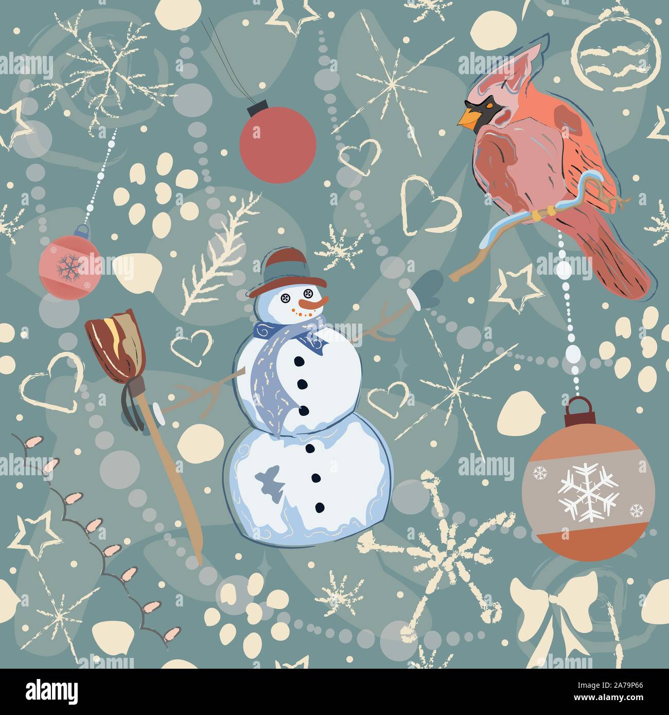 Colorful Seamless Winter Pattern. Vector Illustration Stock Vector ...