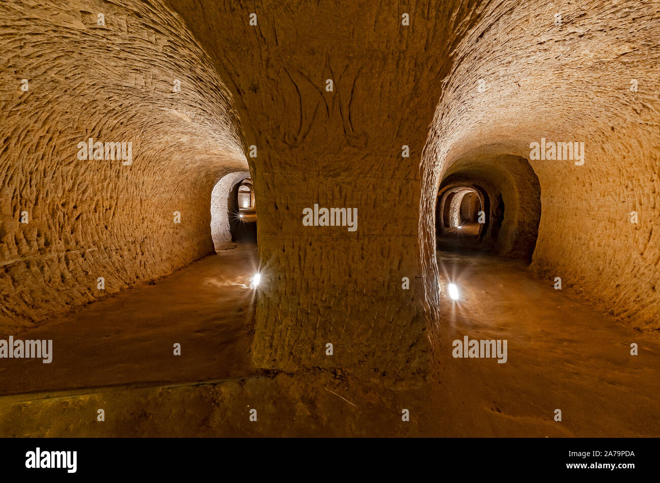 Italy Marche Osimo Grotte del Cantinone Simbolo con Corona e doppia M ...
