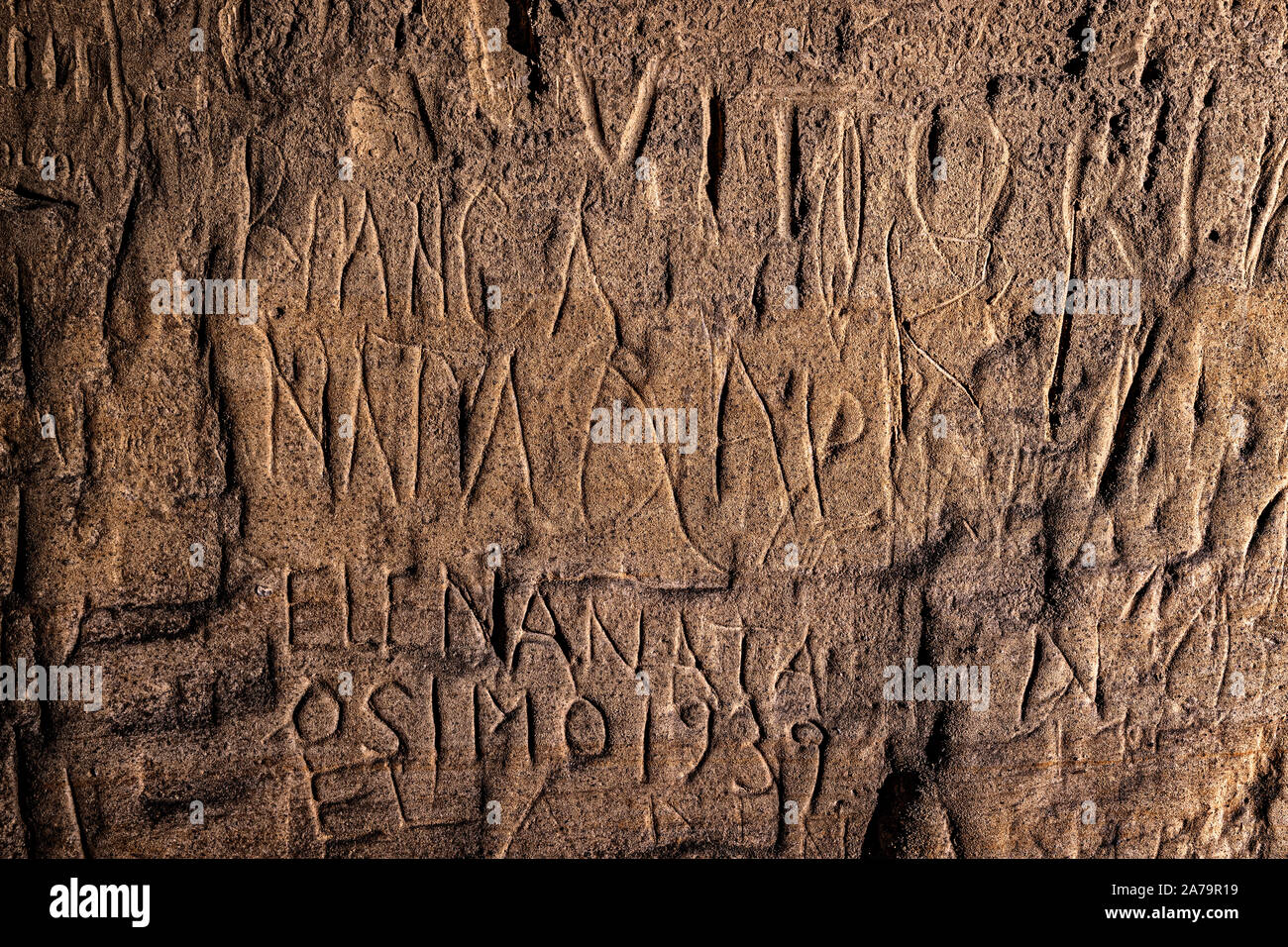 Italy Marche Osimo Grotte di Piazza Dante scritte della seconda guerra ...