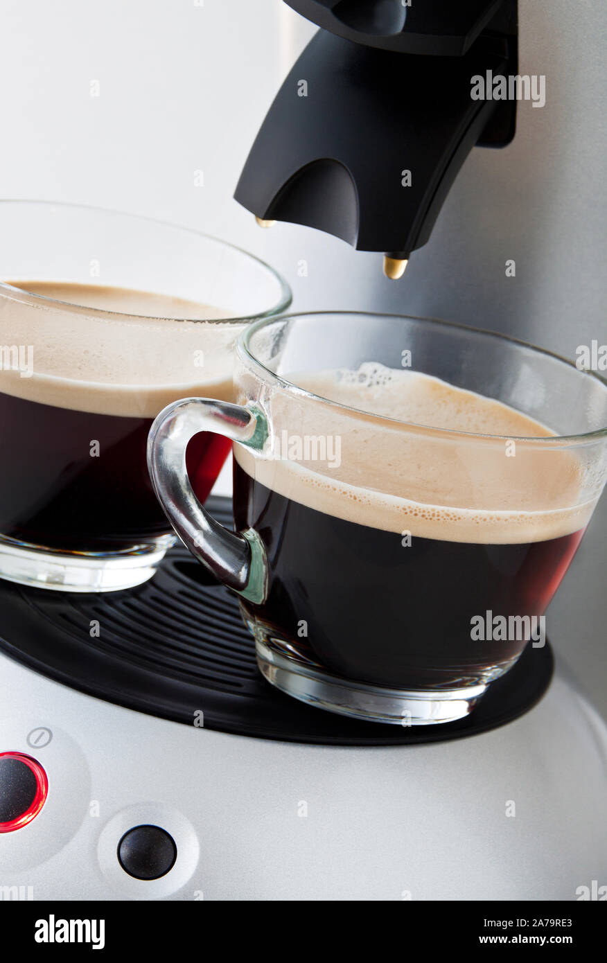Coffee maker with galss cups Stock Photo - Alamy
