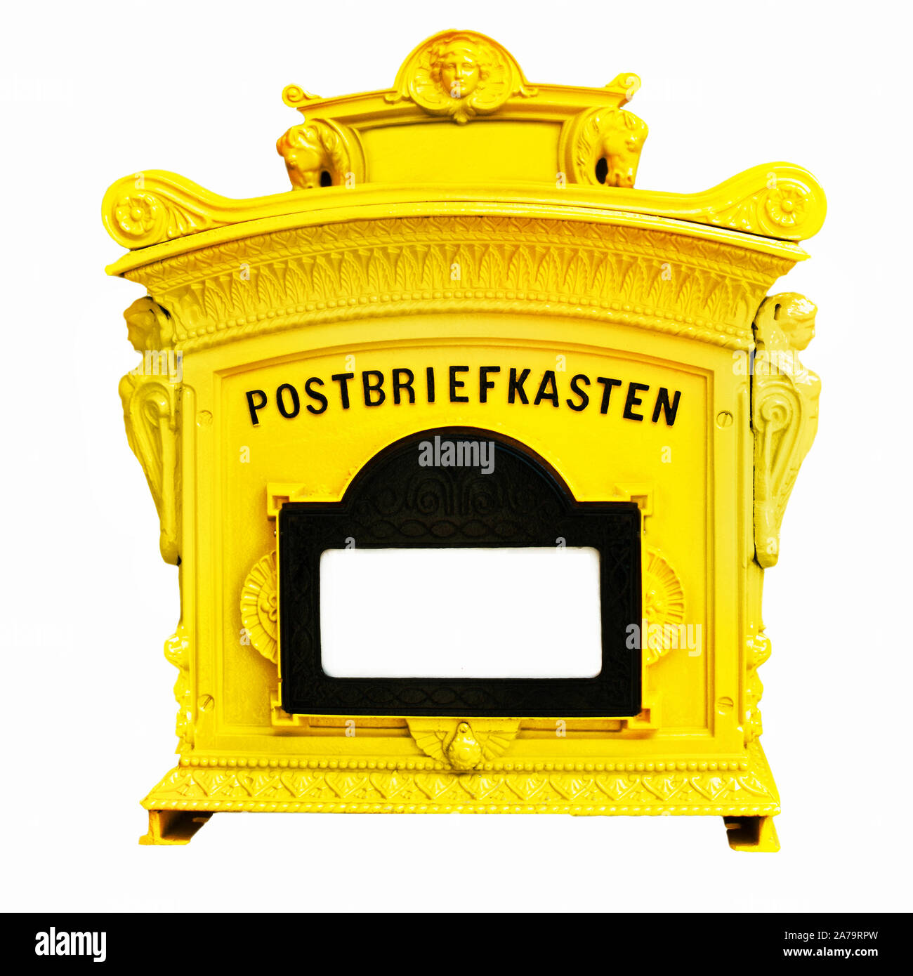 Postbriefkasten - Vintage yellow German letter box Stock Photo - Alamy