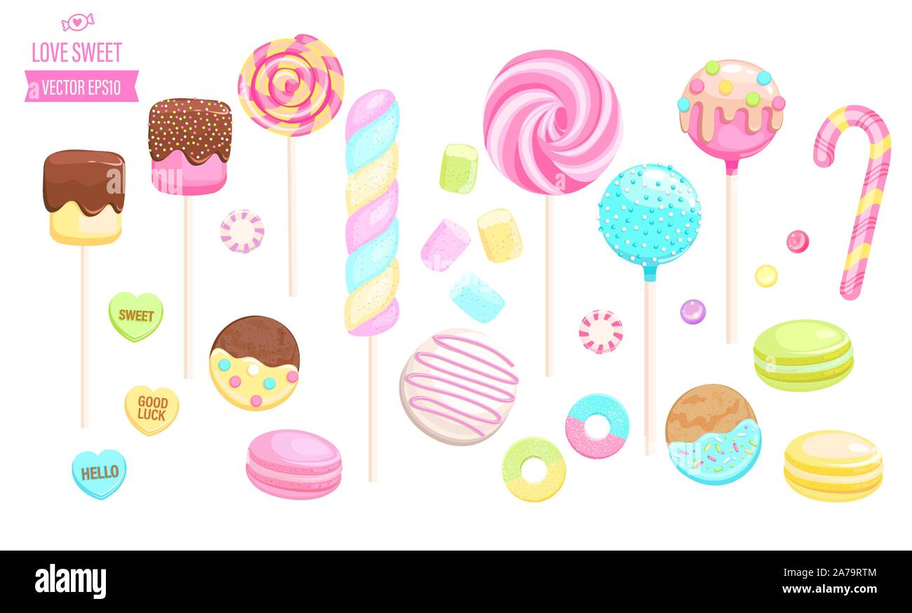 Kids sweets set cartoon Cut Out Stock Images & Pictures - Alamy