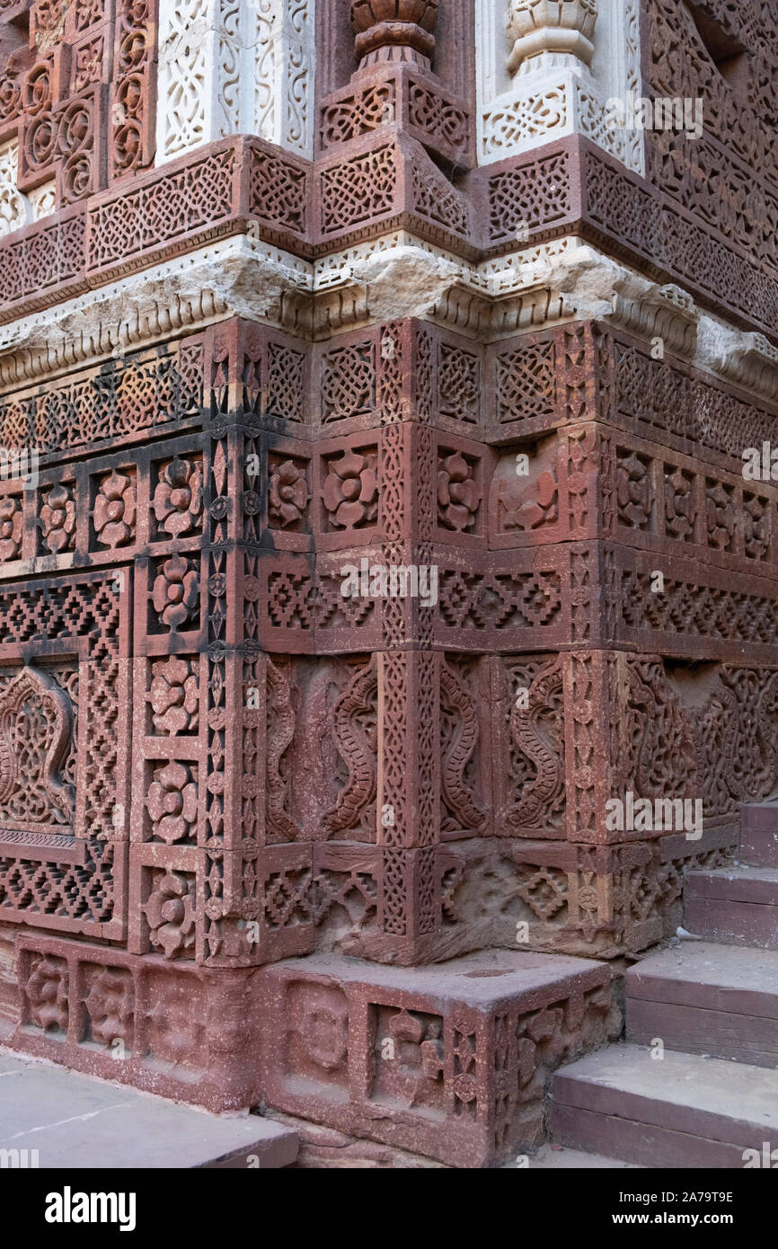 Alai Darwaza built by Alauddin Khalji in 1311. Carving details Stock ...