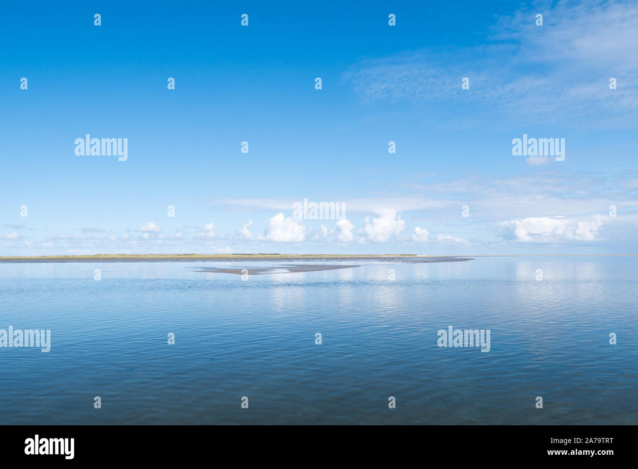 Coastal panorama of West Frisian island Schiermonnikoog in Waddensea ...
