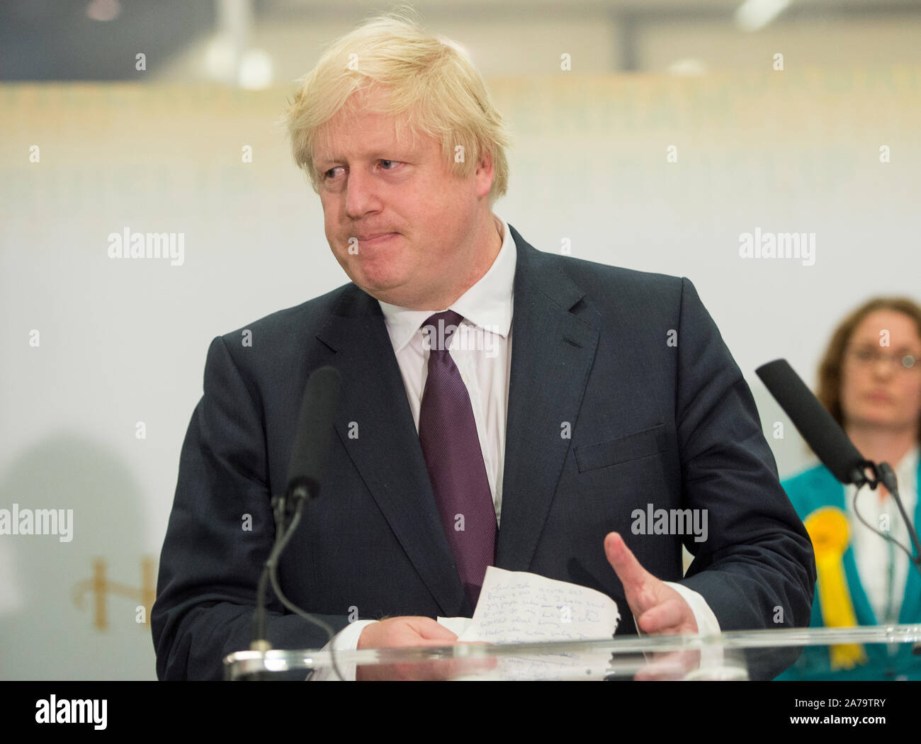 Boris Johnson looking strained during the count for his Uxbridge ...