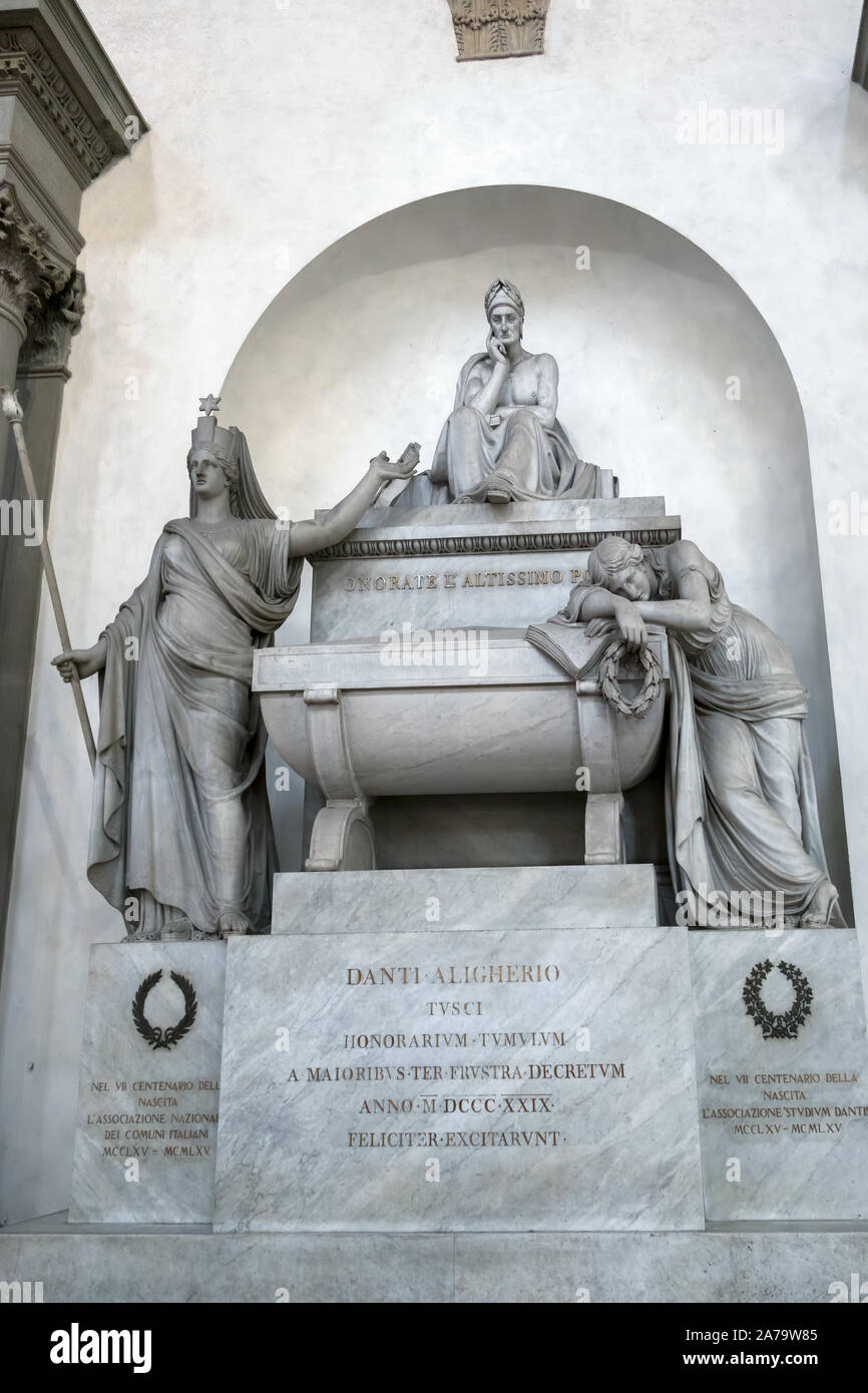 Statue of dante basilica santa croce hi-res stock photography and ...