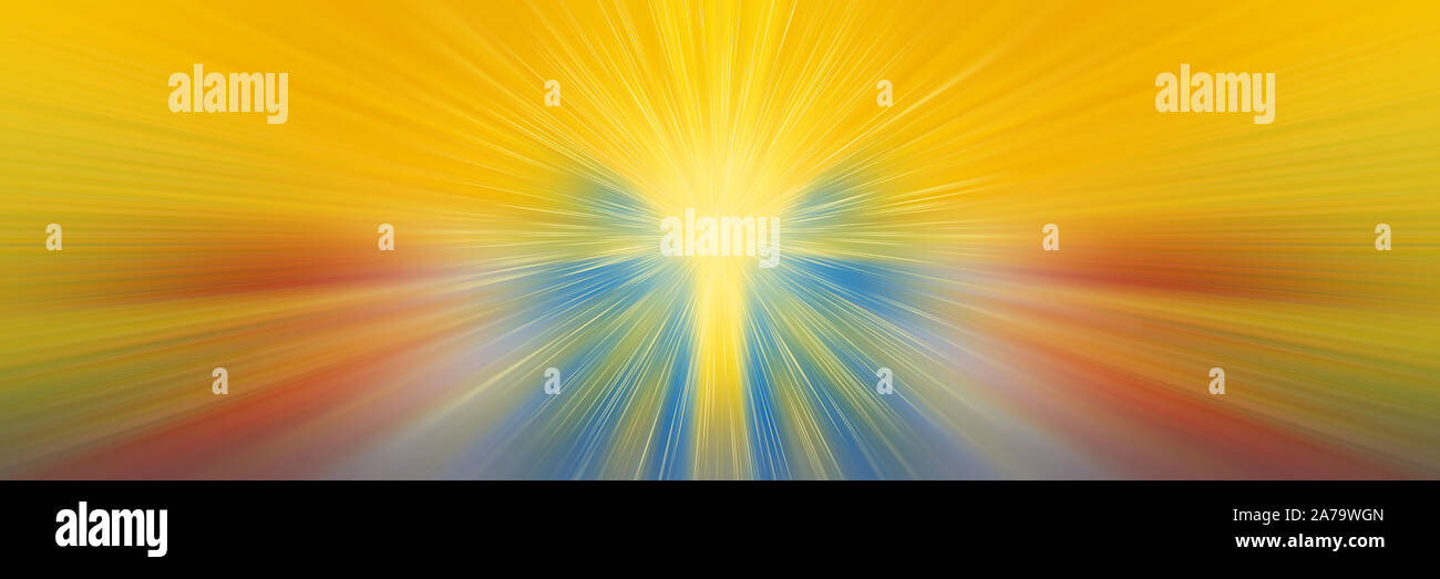 Dynamic yellow and red lines of light. Light from central point Stock ...