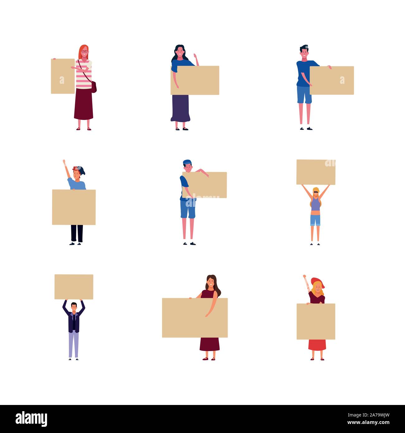 Demonstration people posters protest Stock Vector Images - Alamy