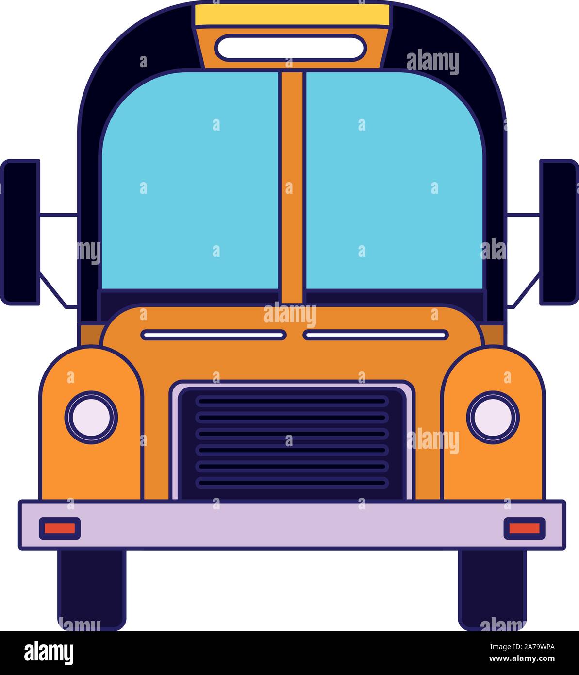 front view of school bus icon, colorful design Stock Vector Image & Art ...
