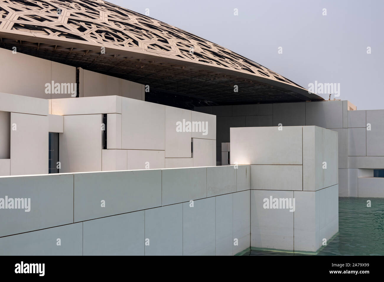 view of exterior, Louvre Museum, Abu Dhabi Stock Photo - Alamy