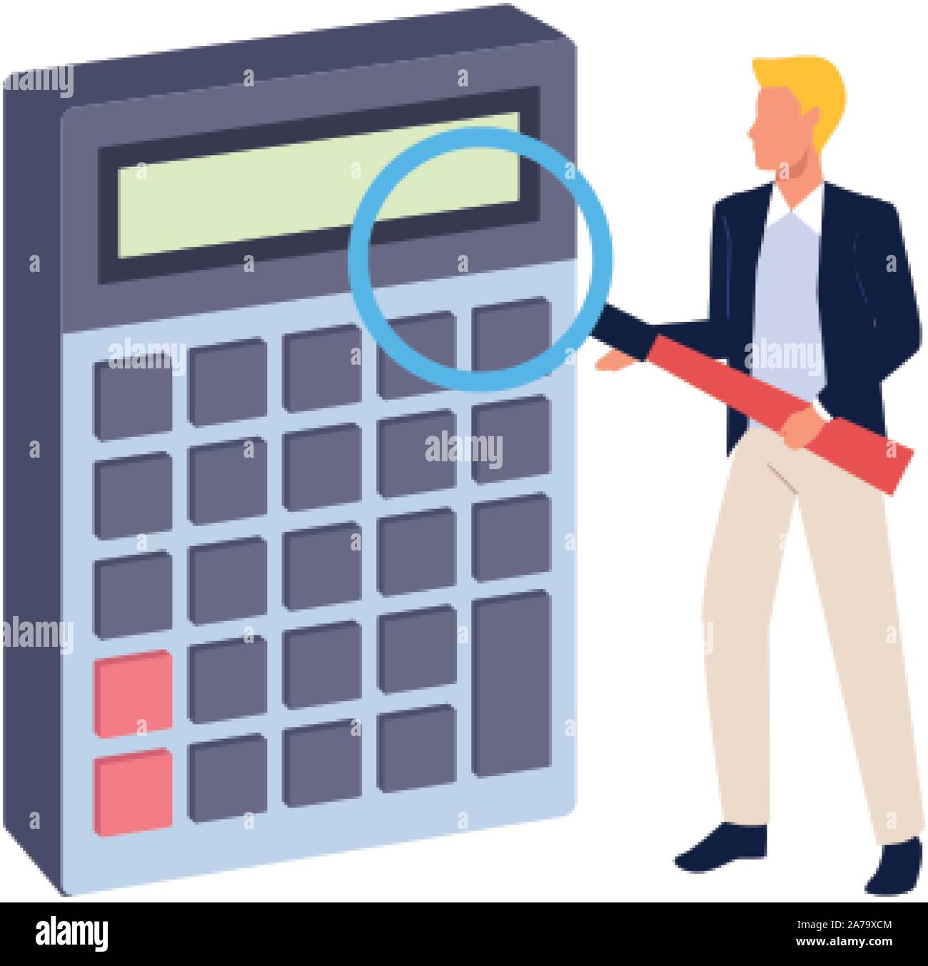 avatar businessman with big calculator, colorful design Stock Vector ...