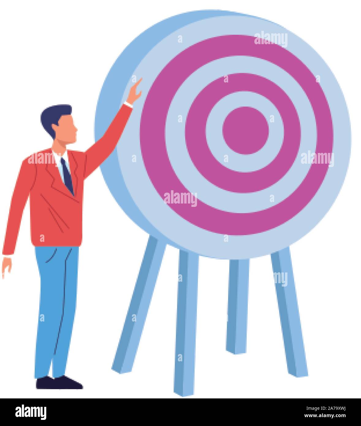 Illustration man showing target Stock Vector Images - Alamy