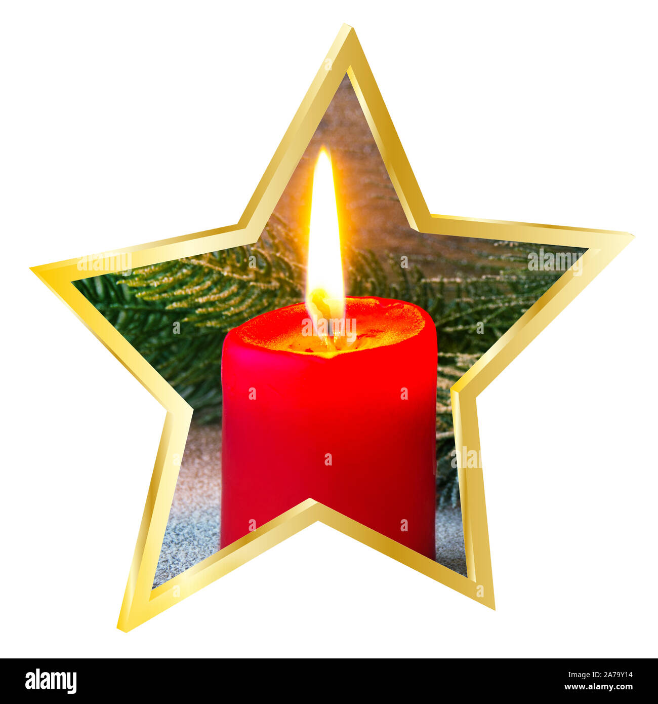 Star and candle on white background Stock Photo - Alamy