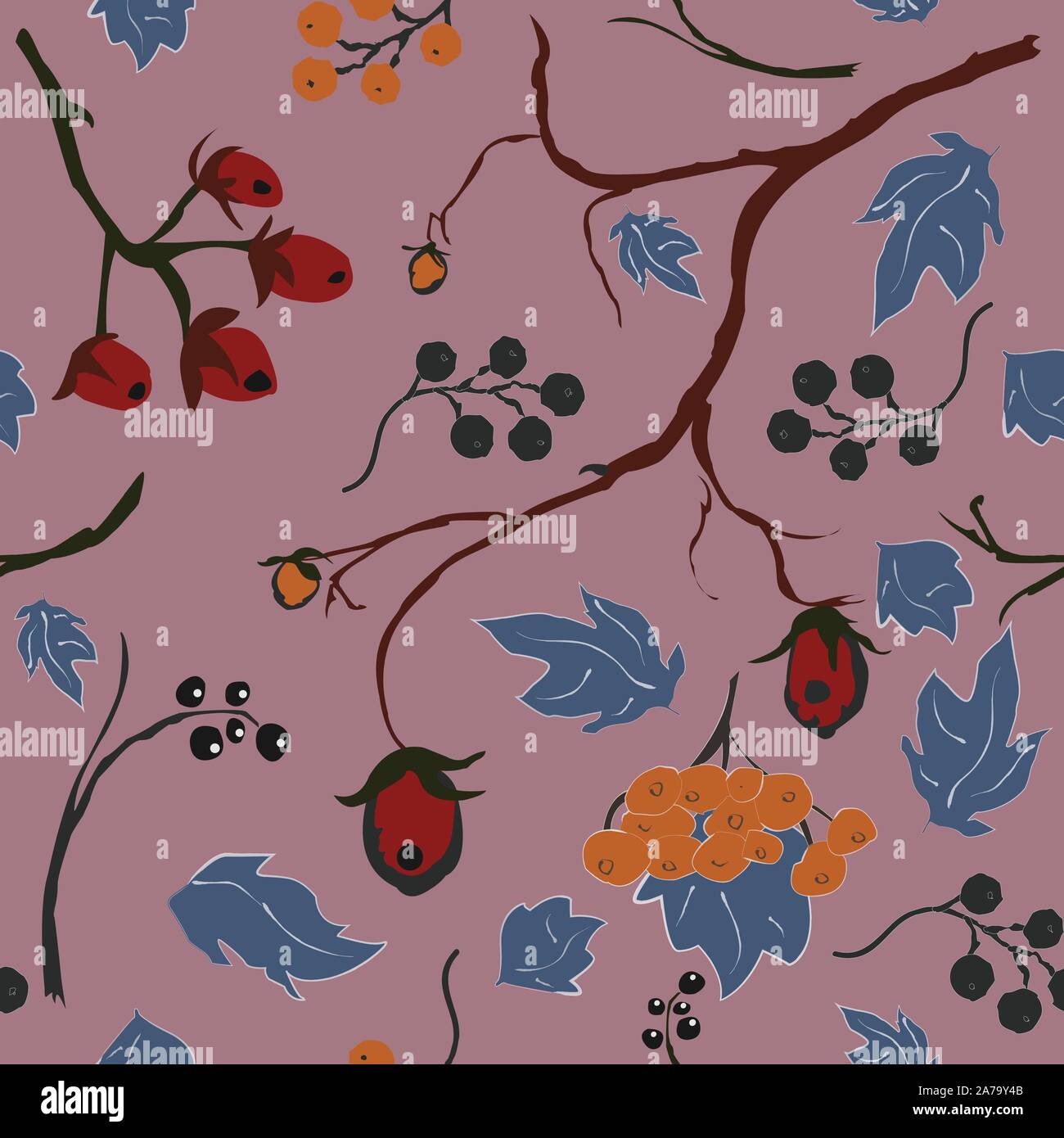 Snowy berries Stock Vector Images - Alamy