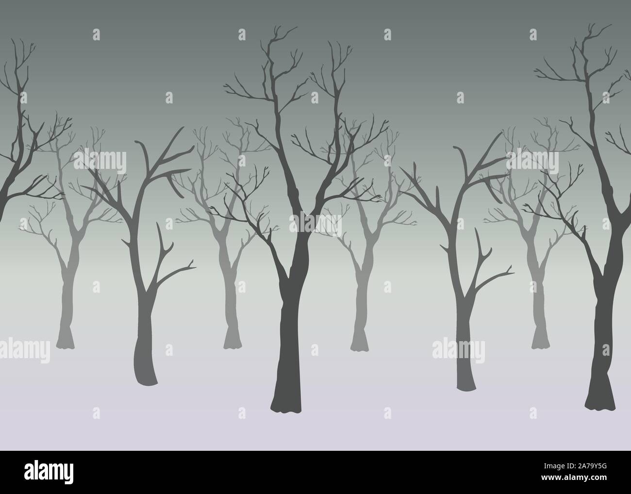 White winter nature foggy Stock Vector Images - Alamy