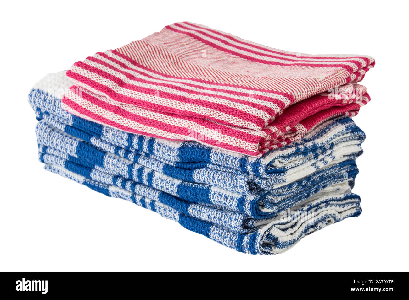 Kitchen towels on white background Stock Photo - Alamy