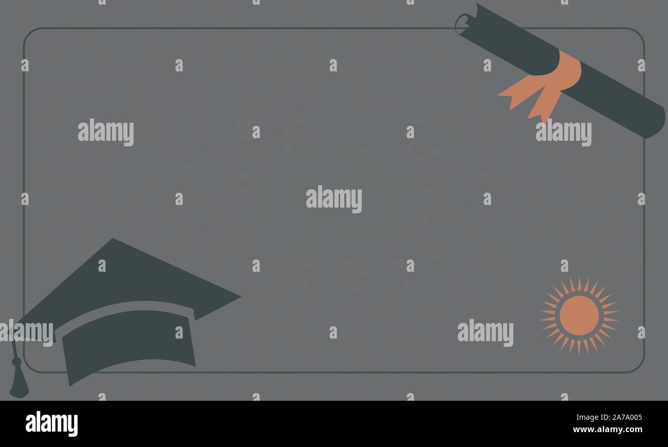 Graduation Diploma and Cap on Paper Background. Retro Style. From Retro ...