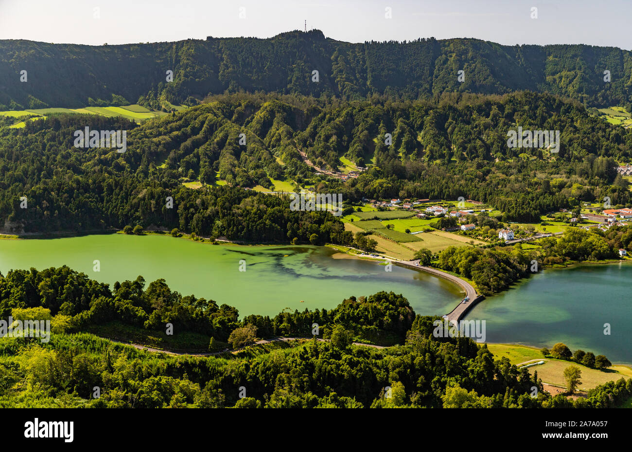 A picture of the Seven Cities Lake (Lagoa das Sete Cidades Stock Photo ...