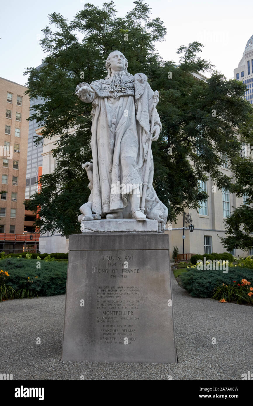 louis xvi statue in downtown louisville kentucky USA Stock Photo - Alamy