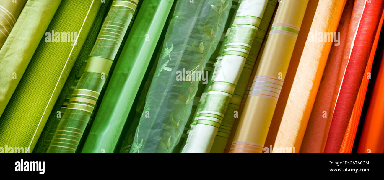 Colourful fabric as background banner Stock Photo - Alamy
