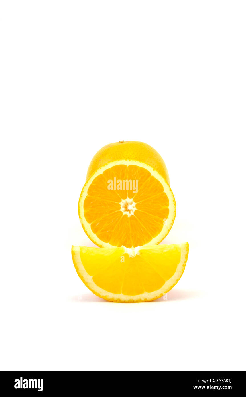 Ripe orange isolated on white background Stock Photo - Alamy