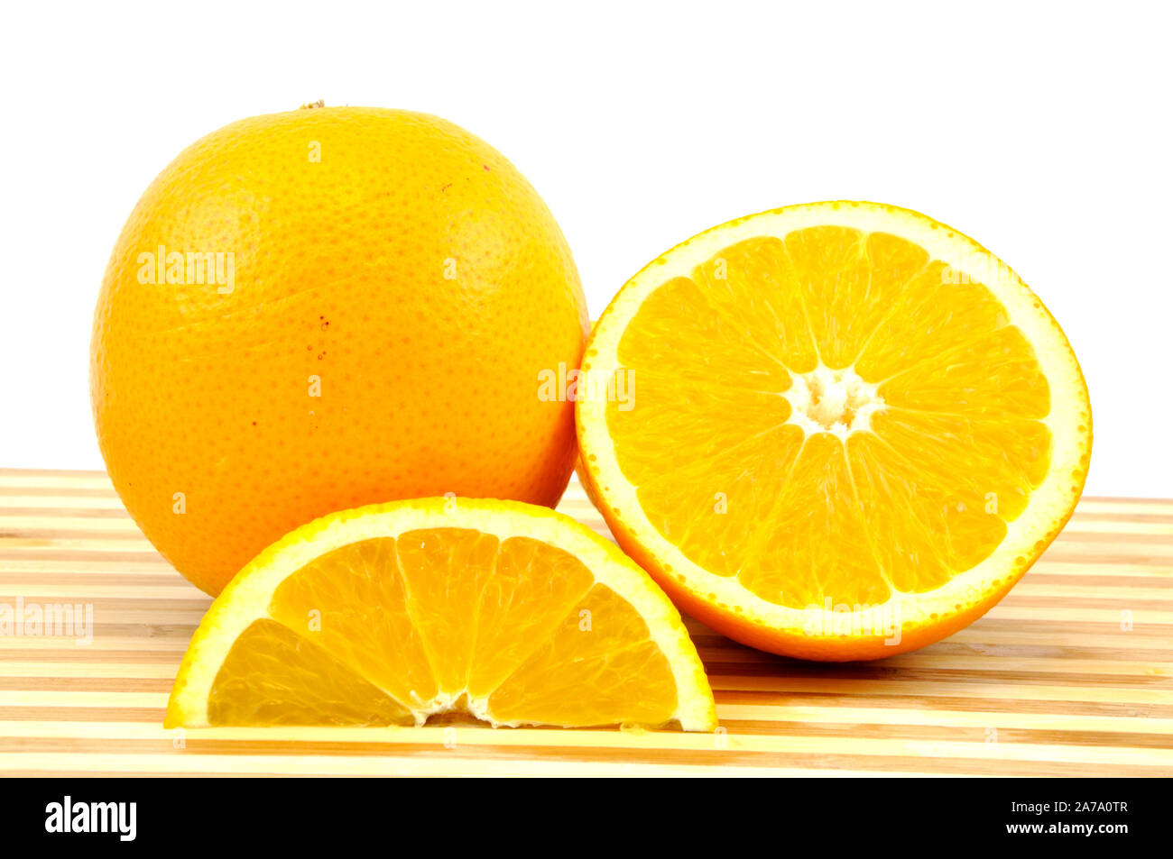 Ripe orange isolated on white background Stock Photo - Alamy