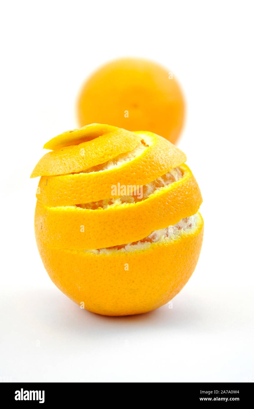 Ripe orange isolated on white background Stock Photo - Alamy