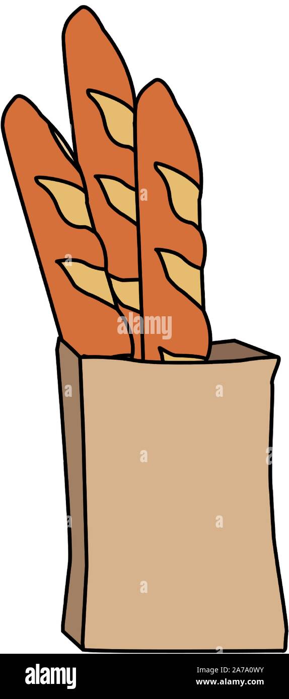 paper bag with breads icon Stock Vector Image & Art - Alamy