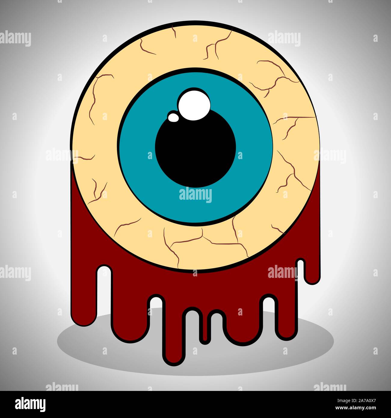 Dead eye with blood. Spooky halloween - Vector illustration Stock ...