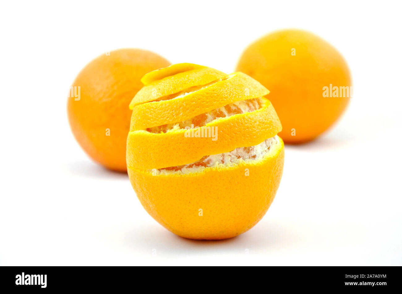 Ripe orange isolated on white background Stock Photo - Alamy