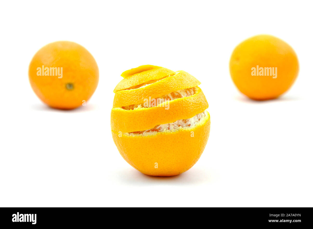 Ripe orange isolated on white background Stock Photo - Alamy