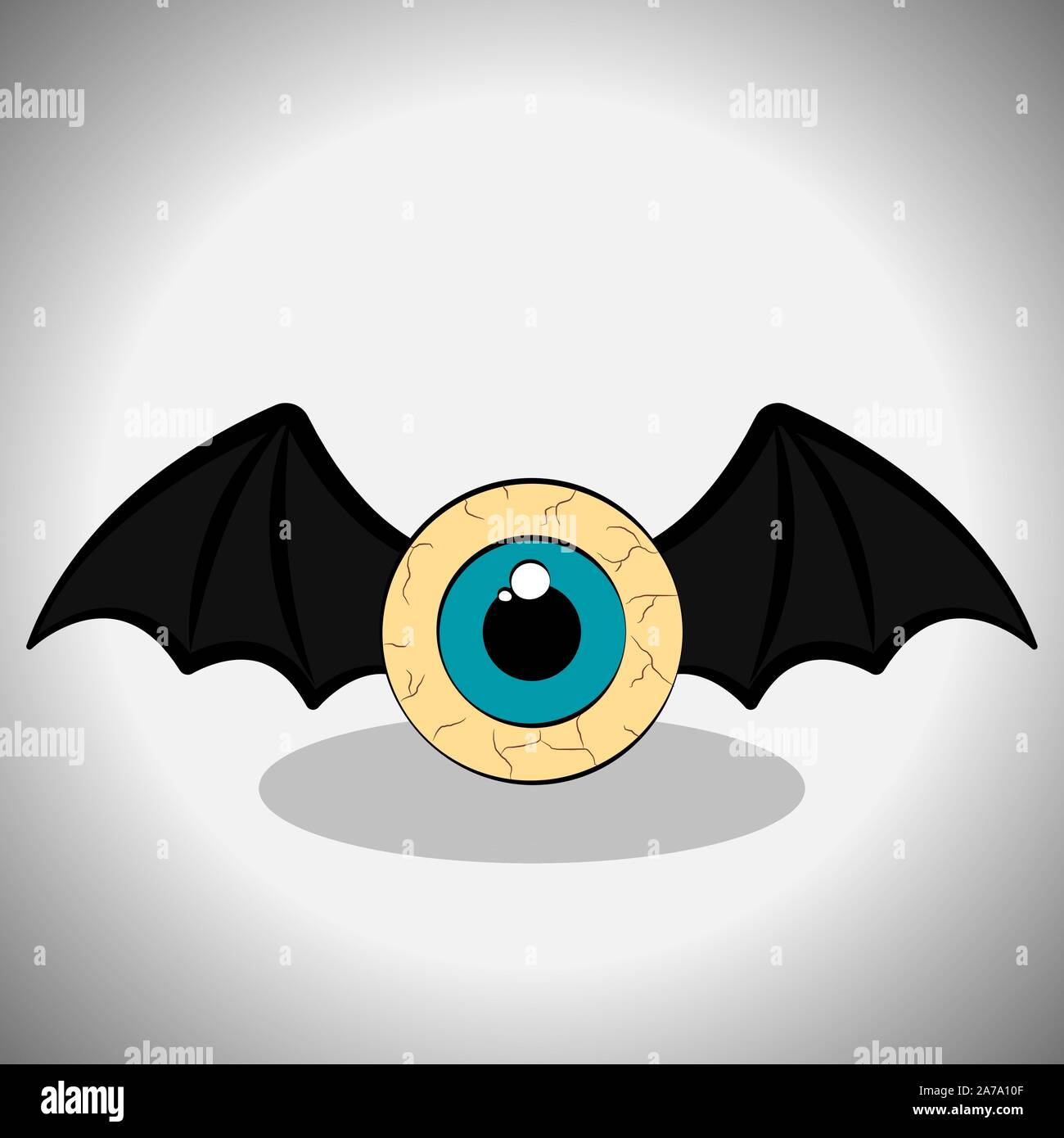Dead eye with bat wings. Spooky halloween - Vector illustration Stock ...