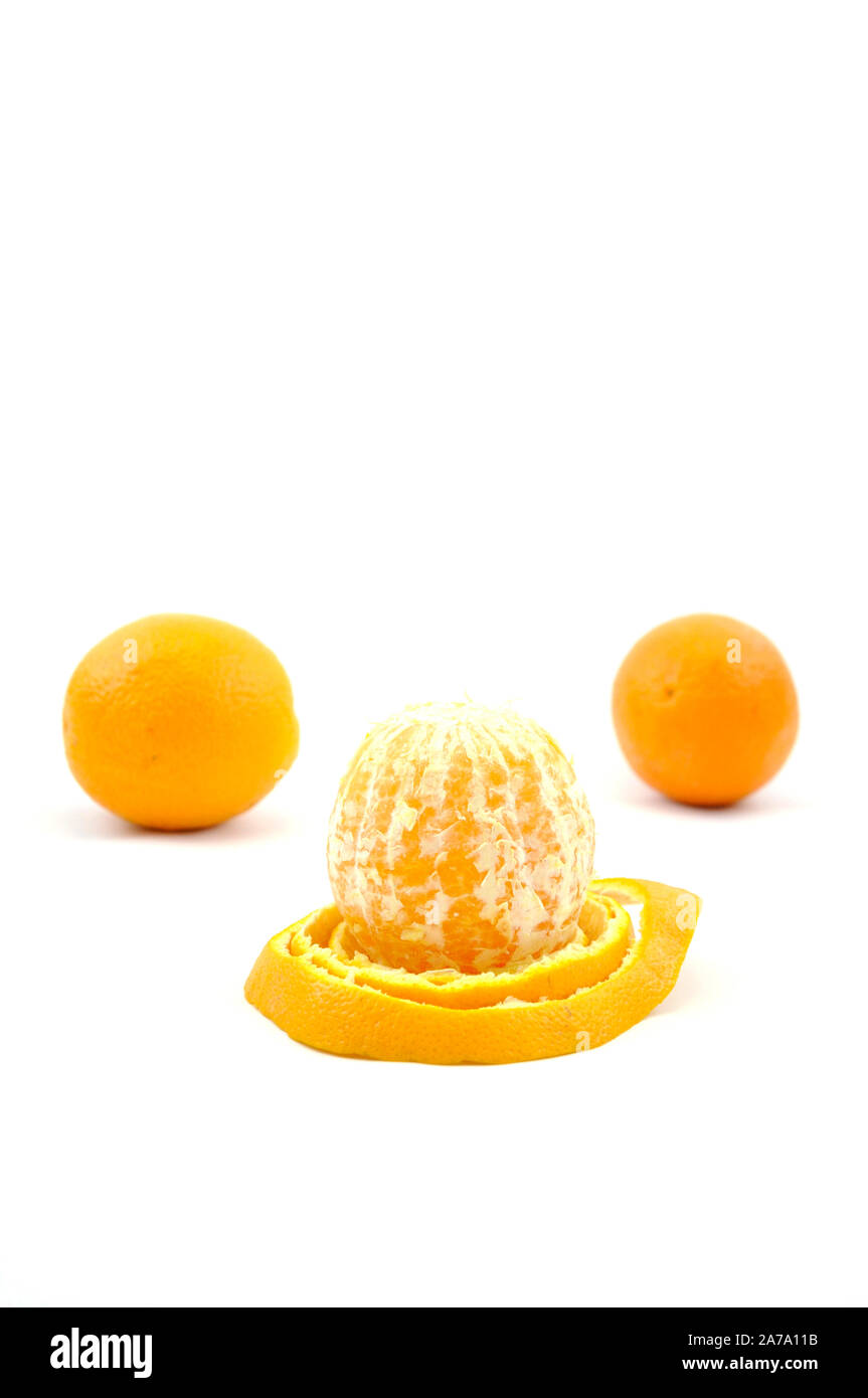 Ripe orange isolated on white background Stock Photo - Alamy