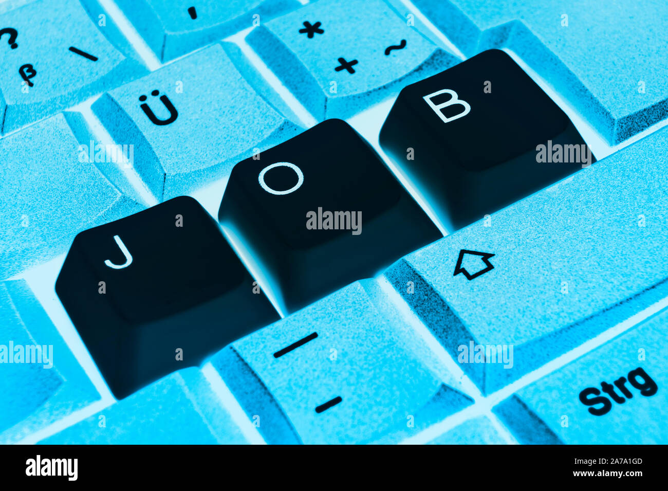 Keyboard close-up with keys JOB Stock Photo - Alamy