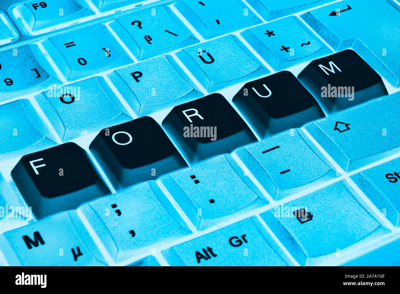 Keyboard close-up with keys FORUM Stock Photo - Alamy