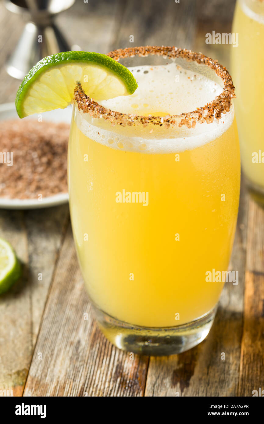 Mexican Beer and Lime Michelada Cocktail with Salt Stock Photo - Alamy