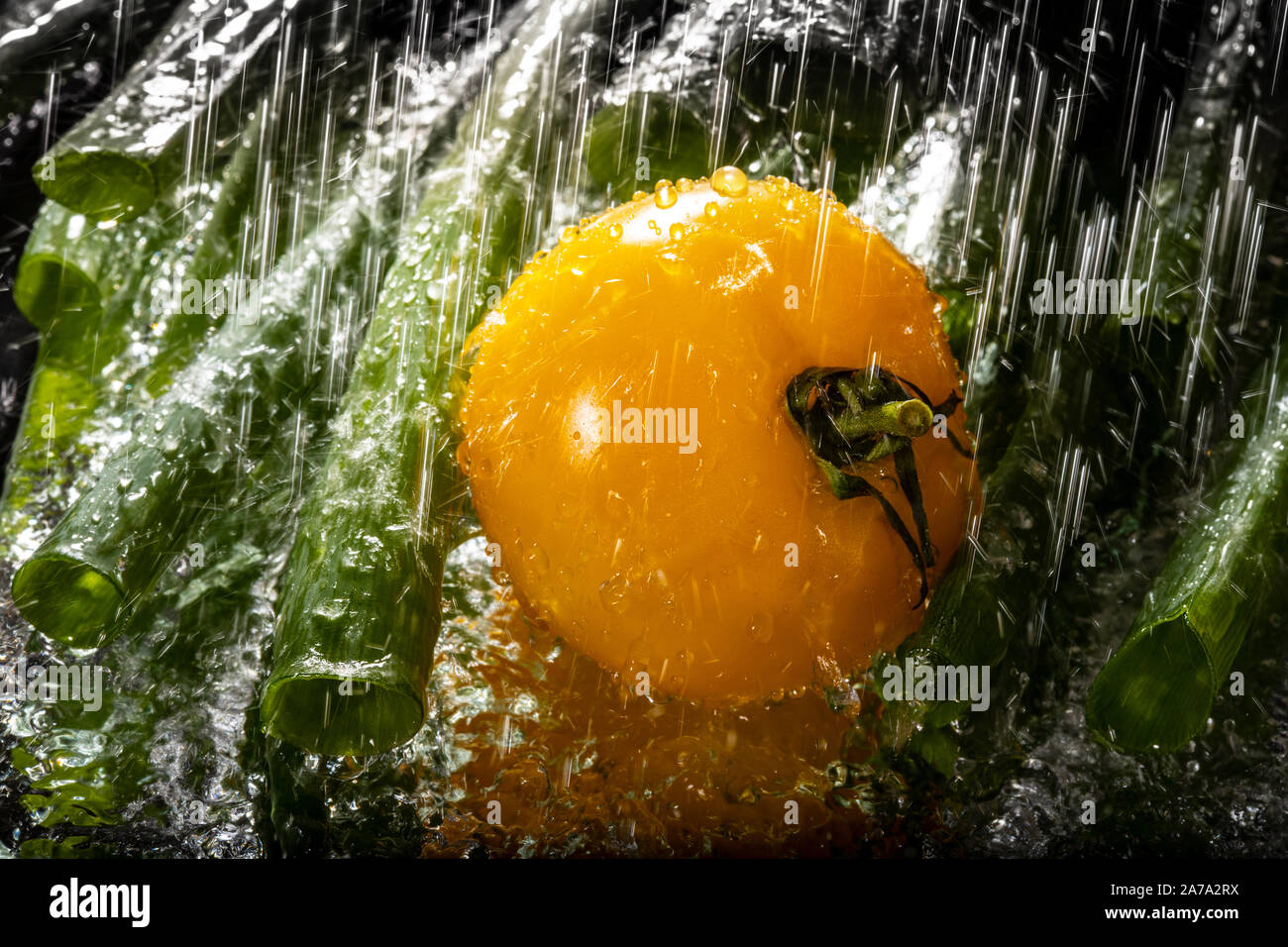 vegetable under flowing water Stock Photo - Alamy