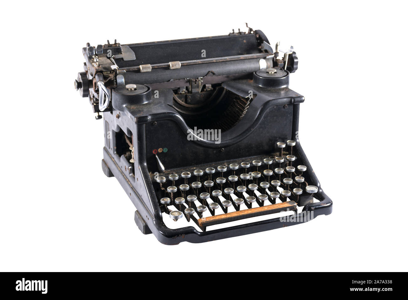 Old black typewriter isolated on white background Stock Photo - Alamy