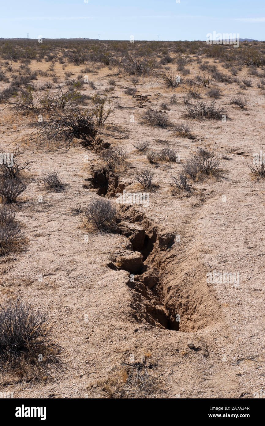 Ruptured fault responsible for Ridgecrest Earthquake Stock Photo - Alamy