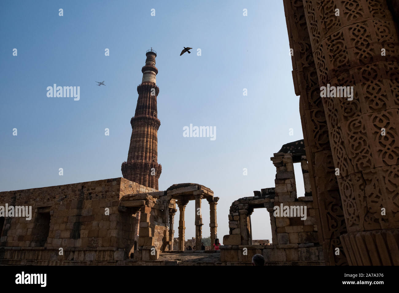 View of Qutub minar from the north-west side Stock Photo - Alamy
