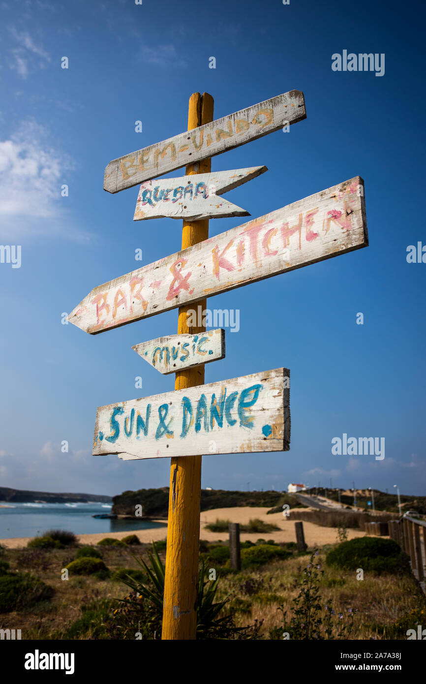 sign for orientation at the beach Stock Photo - Alamy