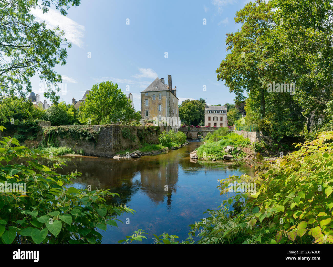 Quimperle, Finistere / France - 24 August 2019: the historic old town ...
