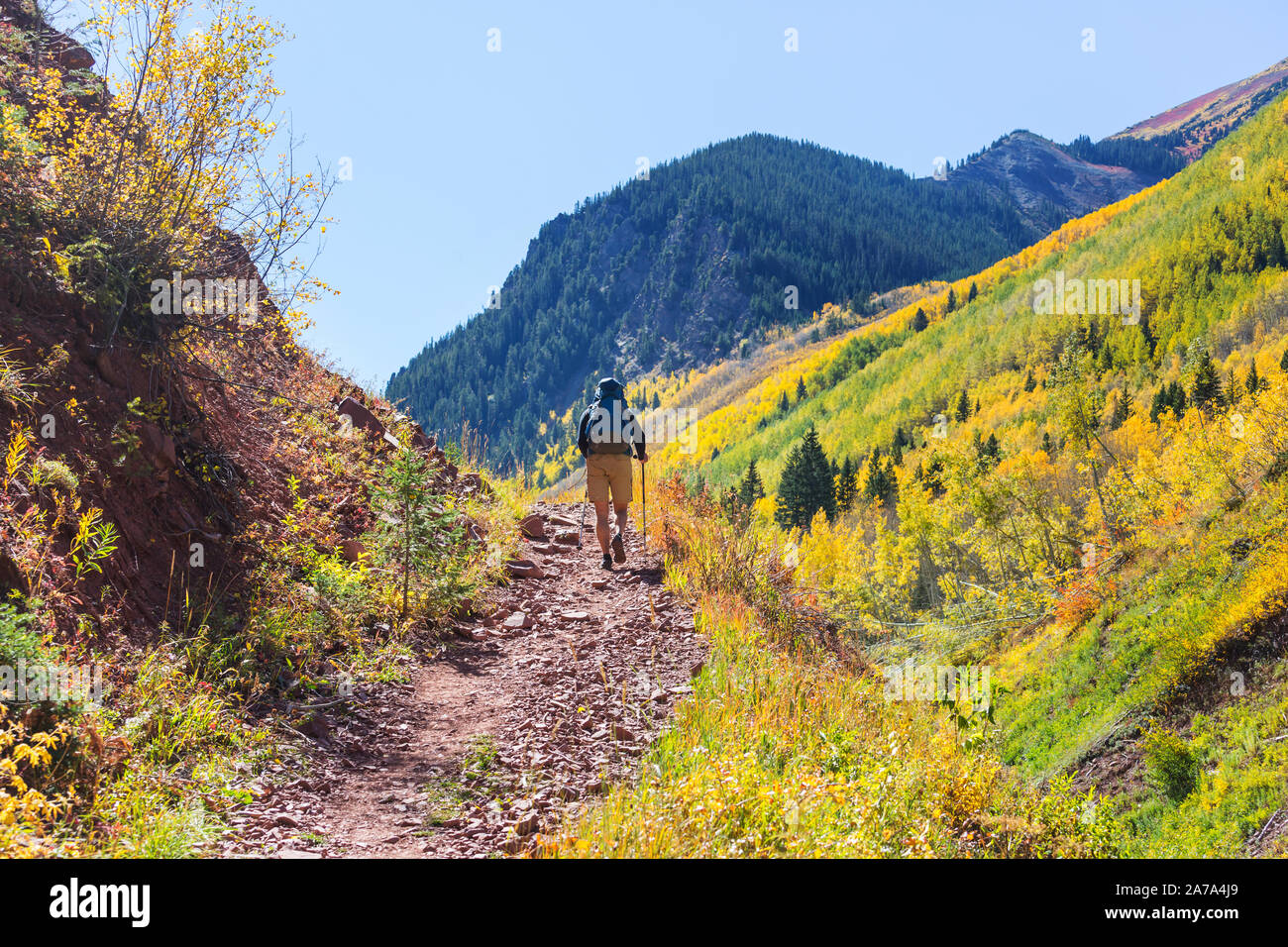 Hike in the autumn mountains. Fall season theme Stock Photo - Alamy