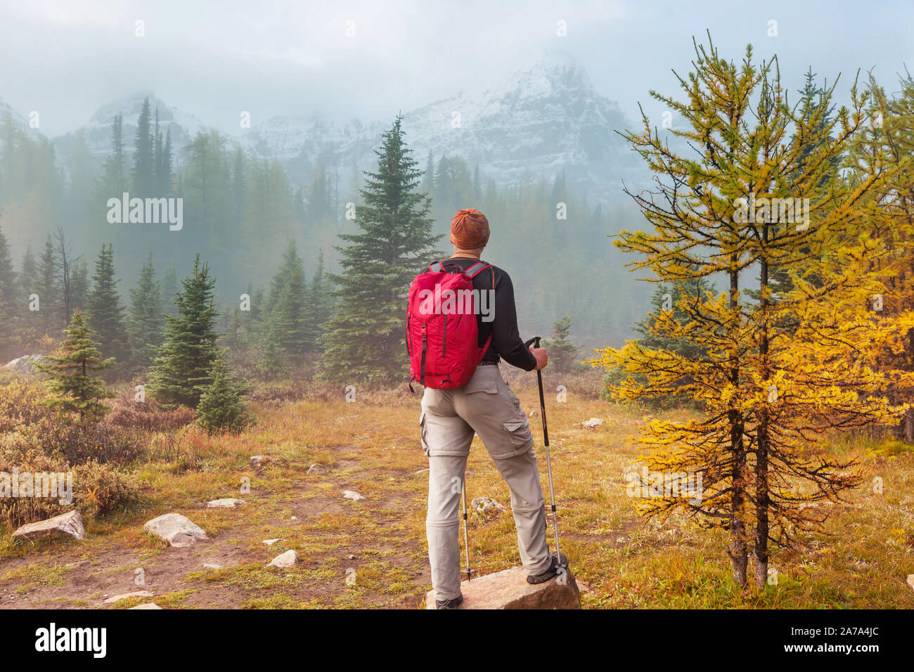 Hike in the autumn mountains. Fall season theme Stock Photo - Alamy